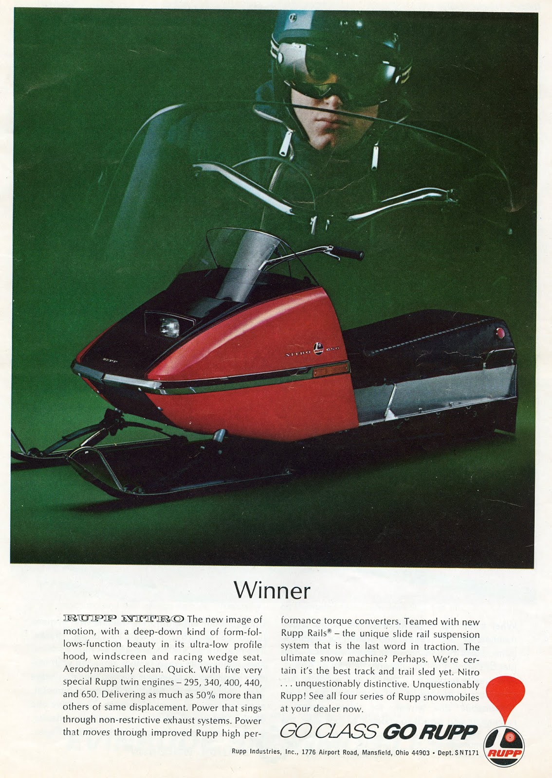 CLASSIC SNOWMOBILES OF THE PAST: 1972 RUPP NITRO SNOWMOBILE