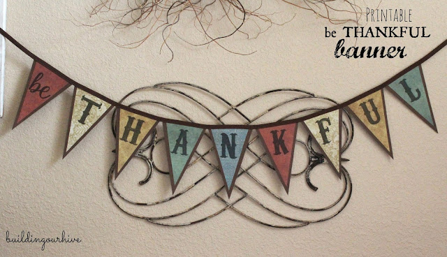 Printable be THANKFUL Banner