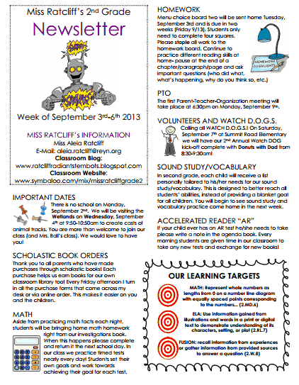 Miss Ratcliff's 2nd grade Scientists: Weekly Newsletters