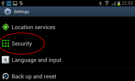 Secure settings android