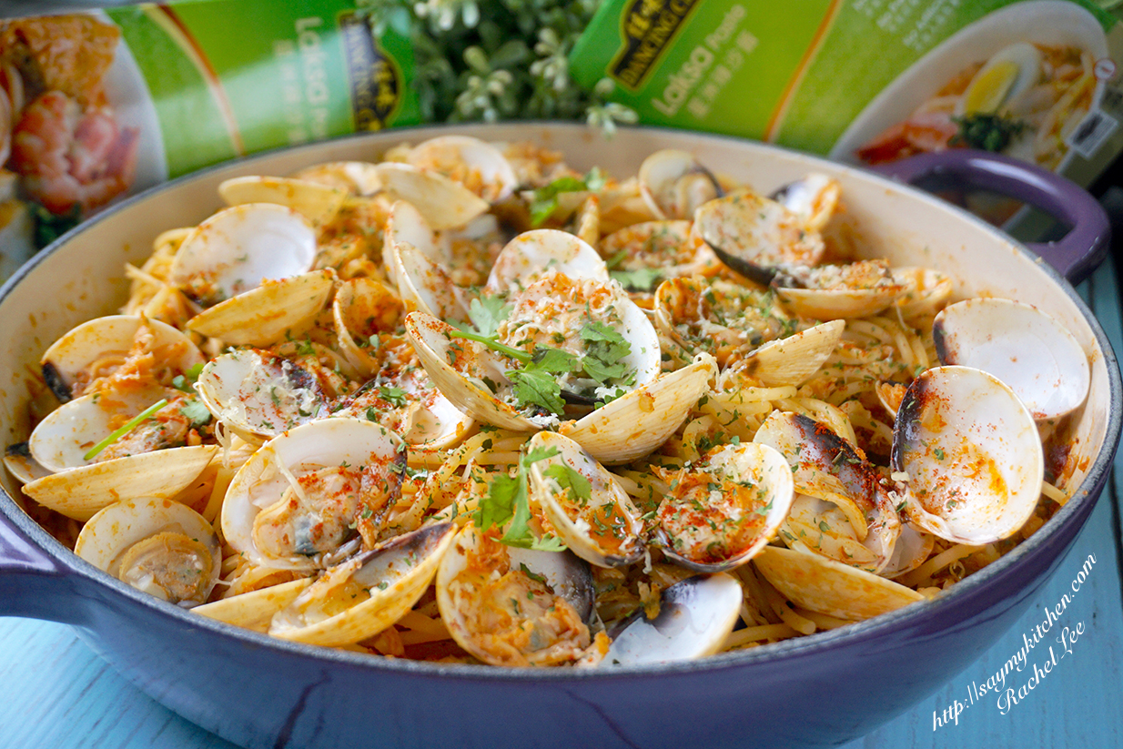 Say My Kitchen: Laksa Pasta with White Clams & Crabmeat 叻沙意粉