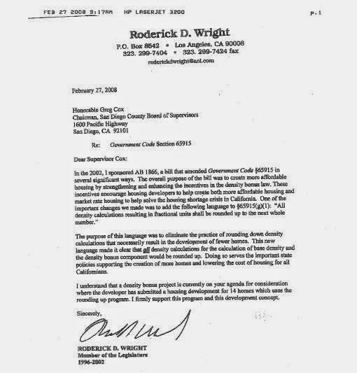 Encinitas Undercover: Convicted felon Rod Wright's density bonus letter ...