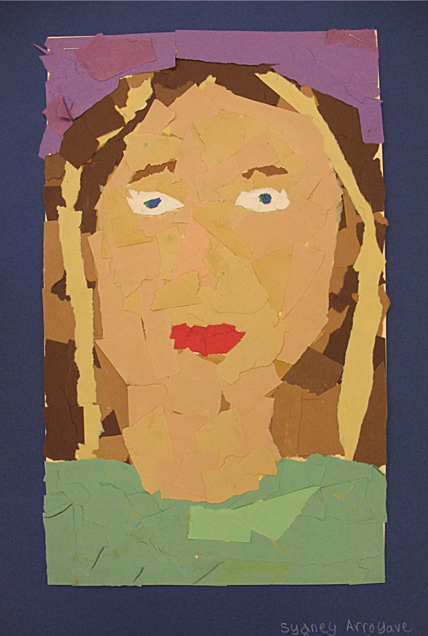 The David Lubin Art Studio: Finished Torn Paper Self Portraits