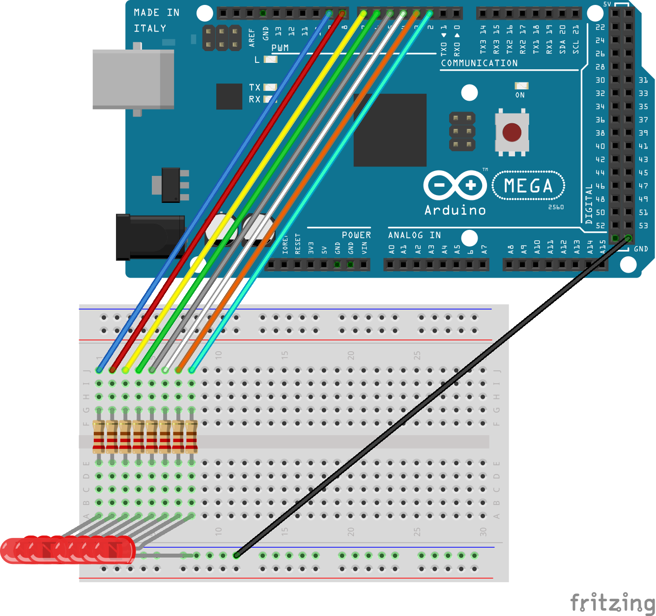 Tutorial Dasar Arduino LED Mengalir Atau Berjalan - Tutor Indonesia