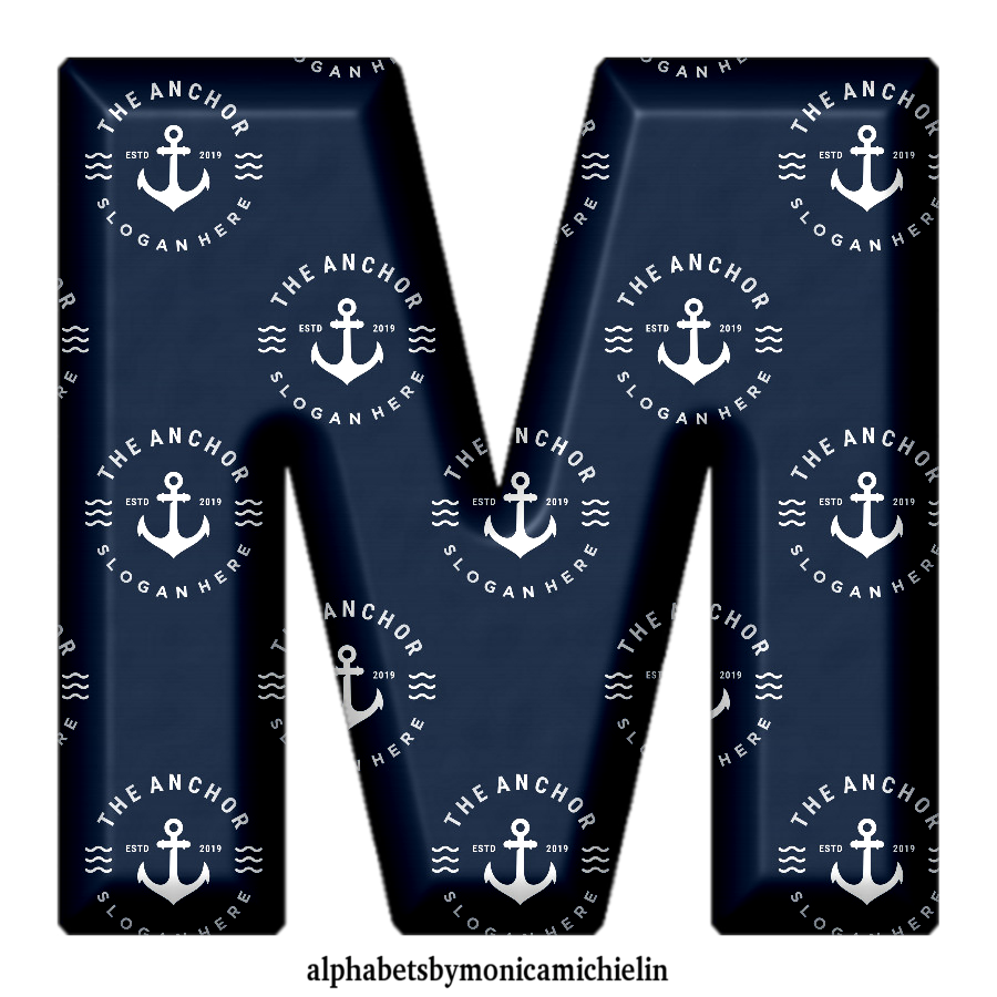 Monica Michielin Alphabets: SEAMLESS BLUE MARINE ANCHOR NAUTICAL ...