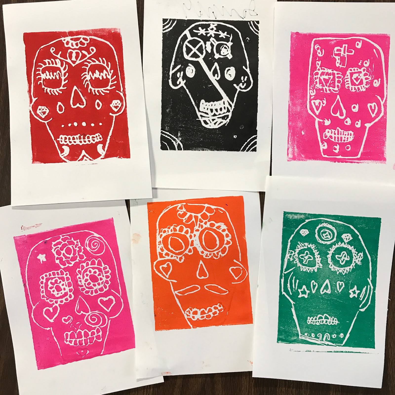 Elements of the Art Room: 5th Grade Printmaking Calaveras 💀 or Sugar Skulls