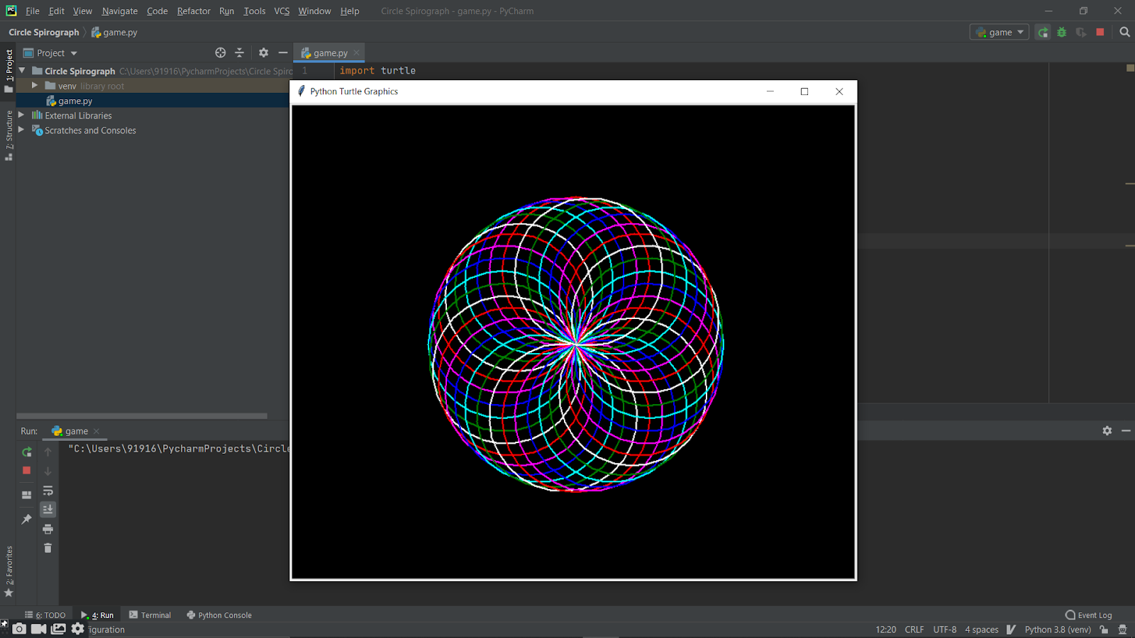 Circle Spirograph Using Python ~ M