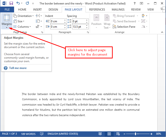 PAGE MARGINS - RAMESH'S BLOG