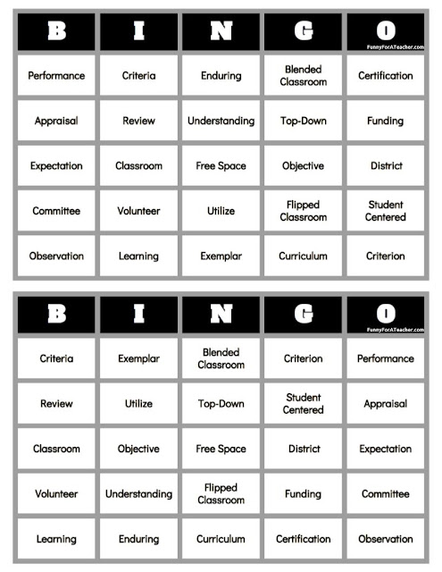 Funny...For A Teacher: BINGO Game for Staff Meetings and Professional ...