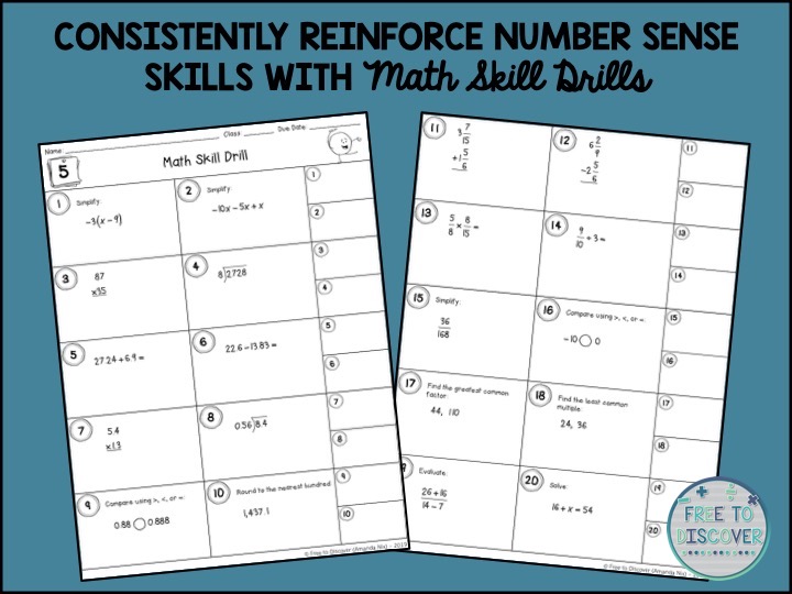 Why You Should Use Math Skill Drills This Year | Free to Discover
