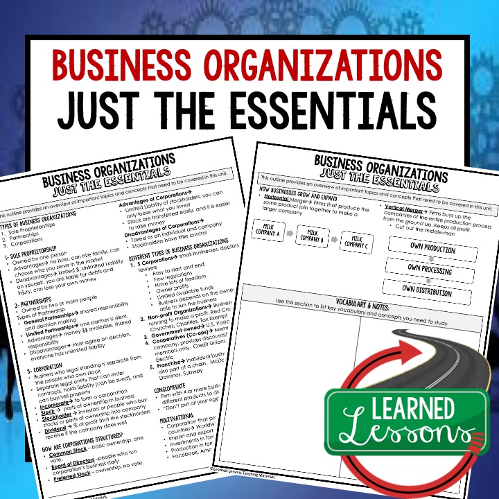 ECONOMICS Notes, Economics Activiities - Learned Lessons Teaching Materials