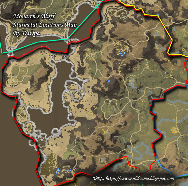 New World: Monarch's Bluffs starmetal map