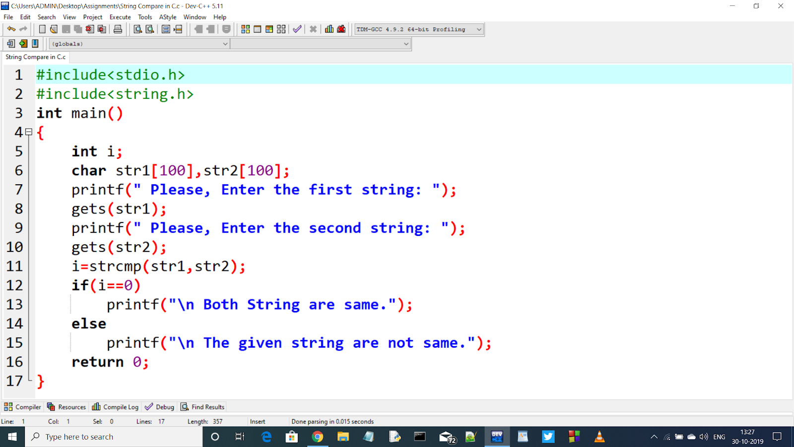 C Strcmp Function With Examples – BDNE