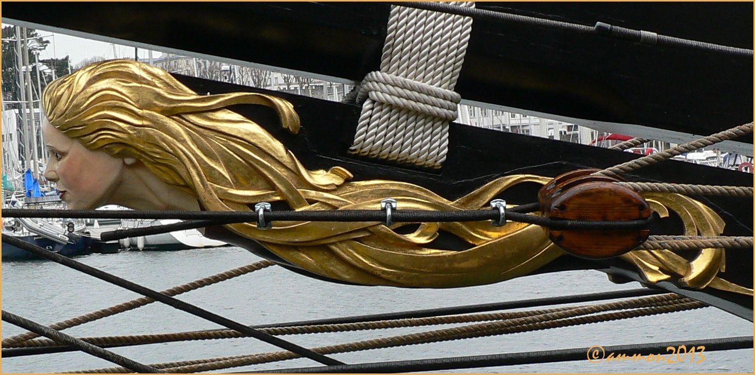 'ZIEN EN WETEN': BOEGBEELD VAN HET SCHIP.