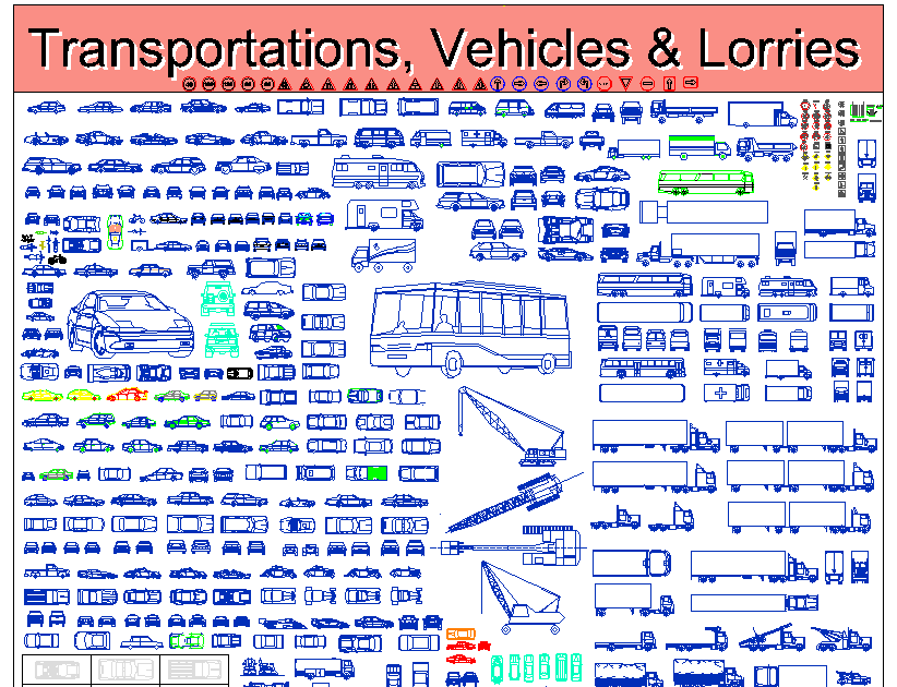 Transportations, Vehicles & Lorries Blocks