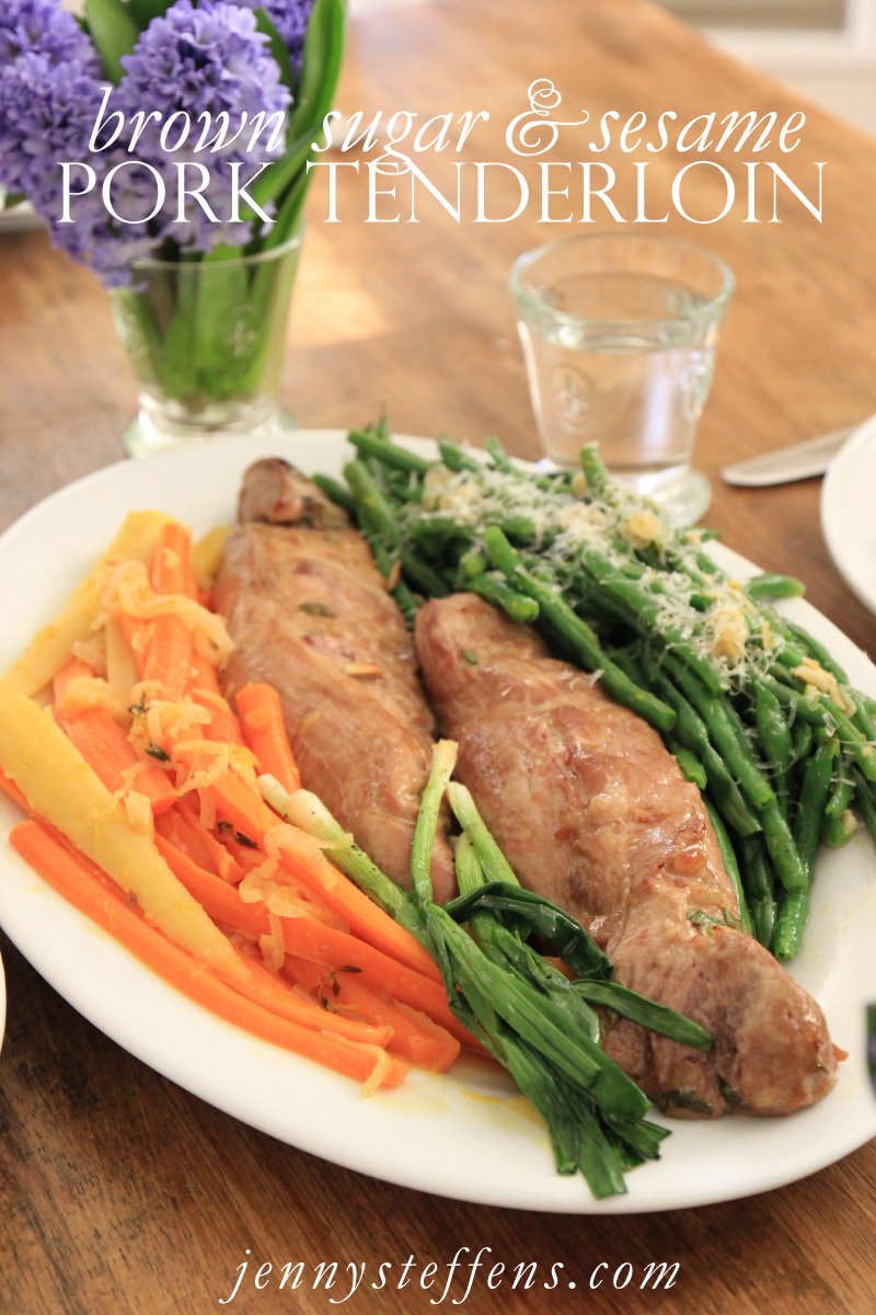 Simple Spring Supper | Brown Sugar & Sesame Marinated Pork Tenderloin ...