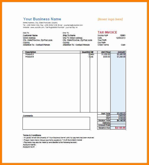 Dummy Bill Format - Invoice Template