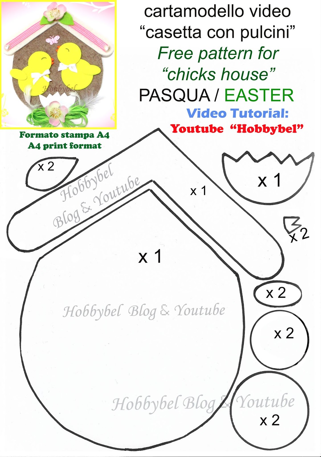 tutorial LAVORETTO PASQUALE FACILE: CASETTA DEI PULCINI, in feltro, fai ... tutorial LAVORETTO PASQUALE FACILE: CASETTA DEI PULCINI, in feltro, fai ...