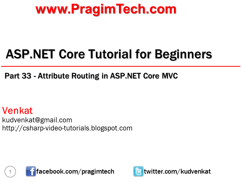 Sql Server Net And C Video Tutorial Attribute Routing In Aspnet Core Mvc Slides