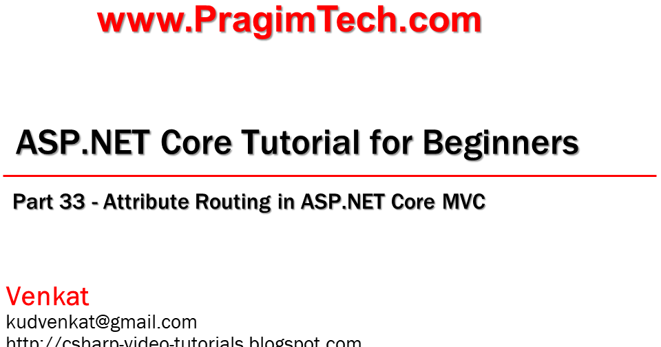 Sql Server Net And C Video Tutorial Attribute Routing In Aspnet Core Mvc Slides