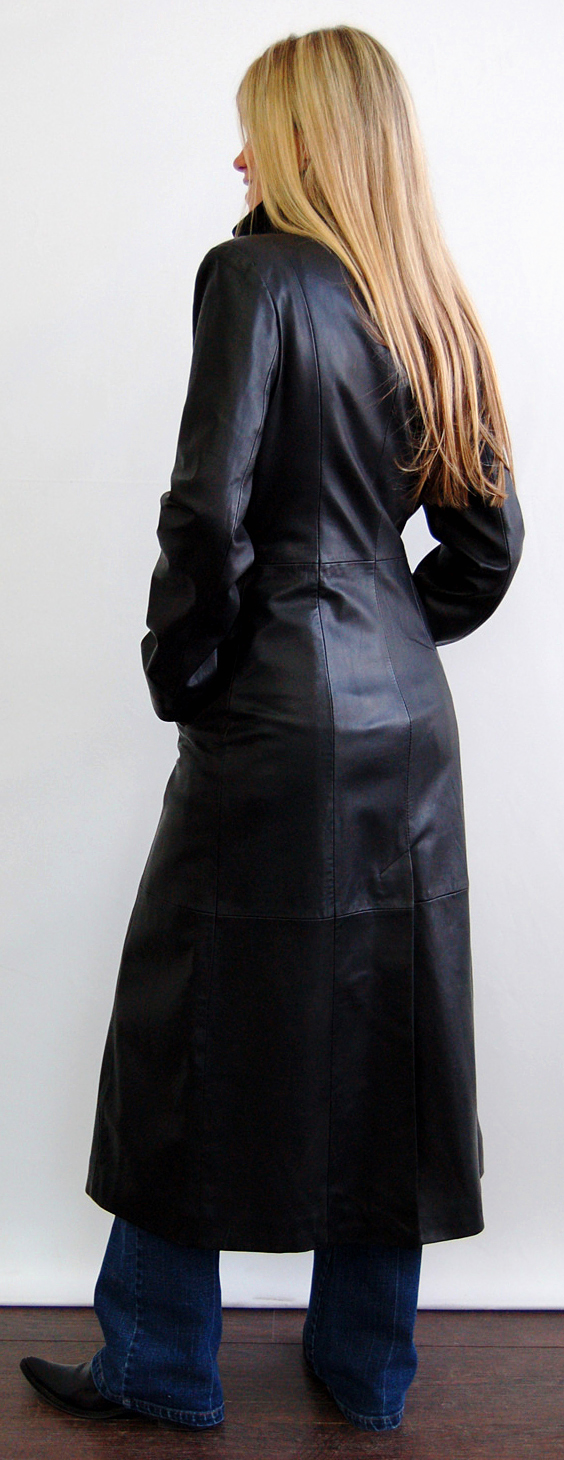 Leather Coat Daydreams: The classic long black leather coat