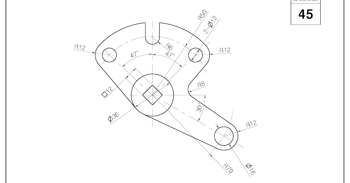 2D CAD EXERCISES 45 - STUDYCADCAM