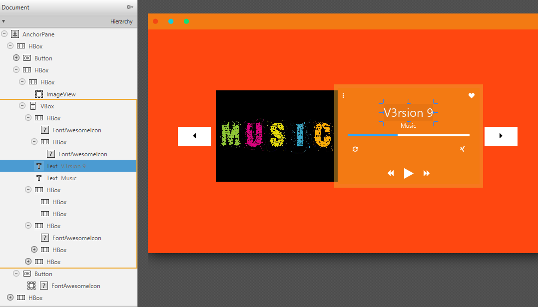 JavaFX Flat Music UI with Netbeans