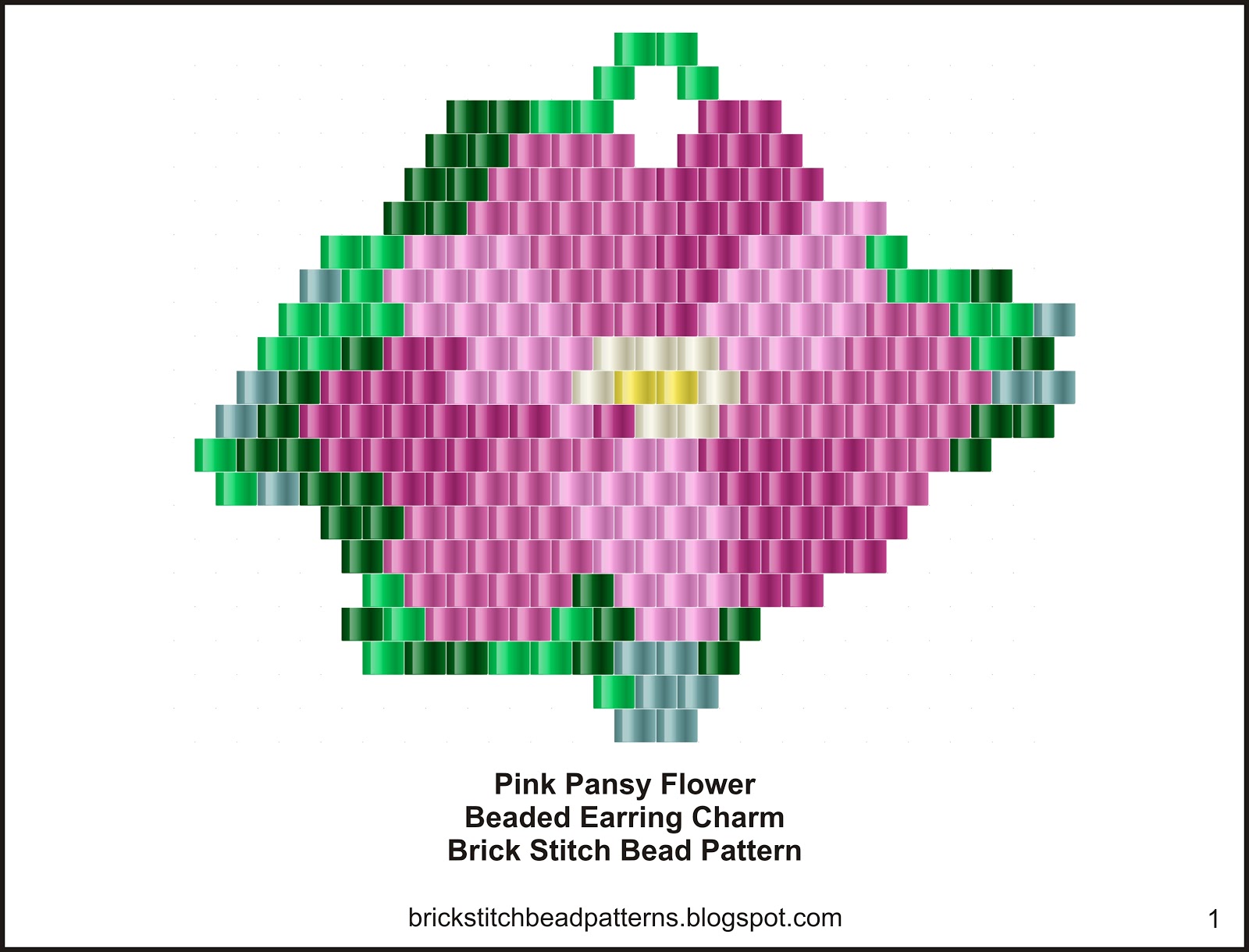 Brick Stitch Bead Patterns Journal: Pink Pansy Flower Brick Stitch ...