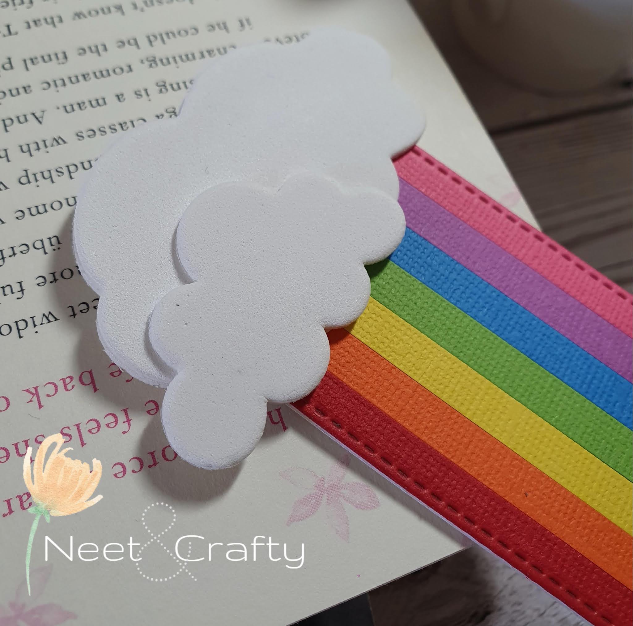 Neet & Crafty: Rainbow Clouds Bookmark