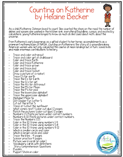 COUNTING ON KATHERINE BOOK UNIT AND CRAFT ~ Book Units by Lynn