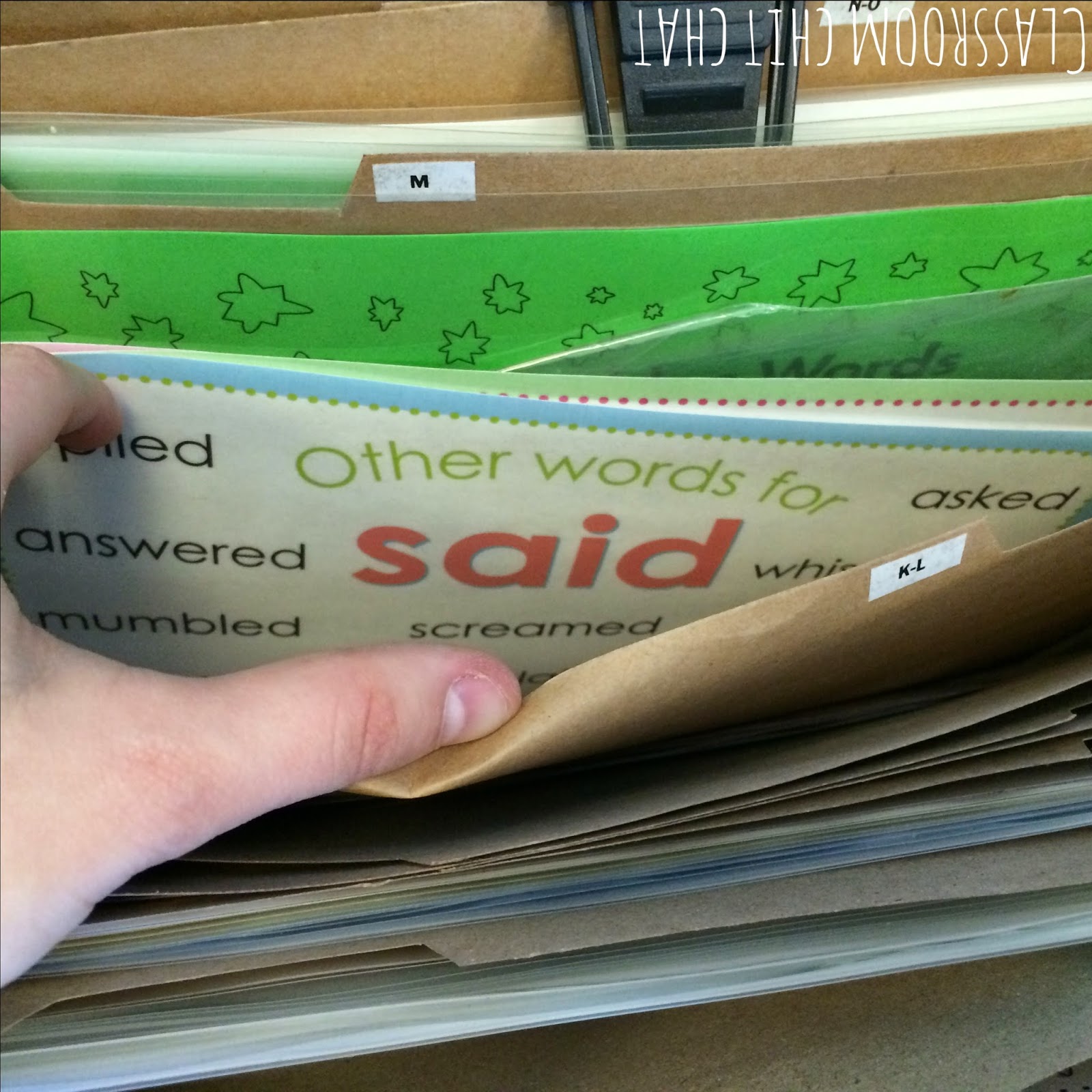 Classroom Chit Chat: Storing Laminated Posters and Resources