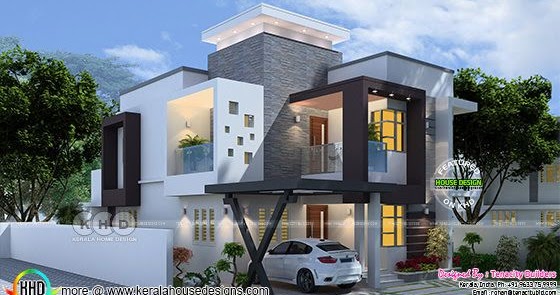 Swish house with floor and site plan - Kerala Home Design and Floor ...