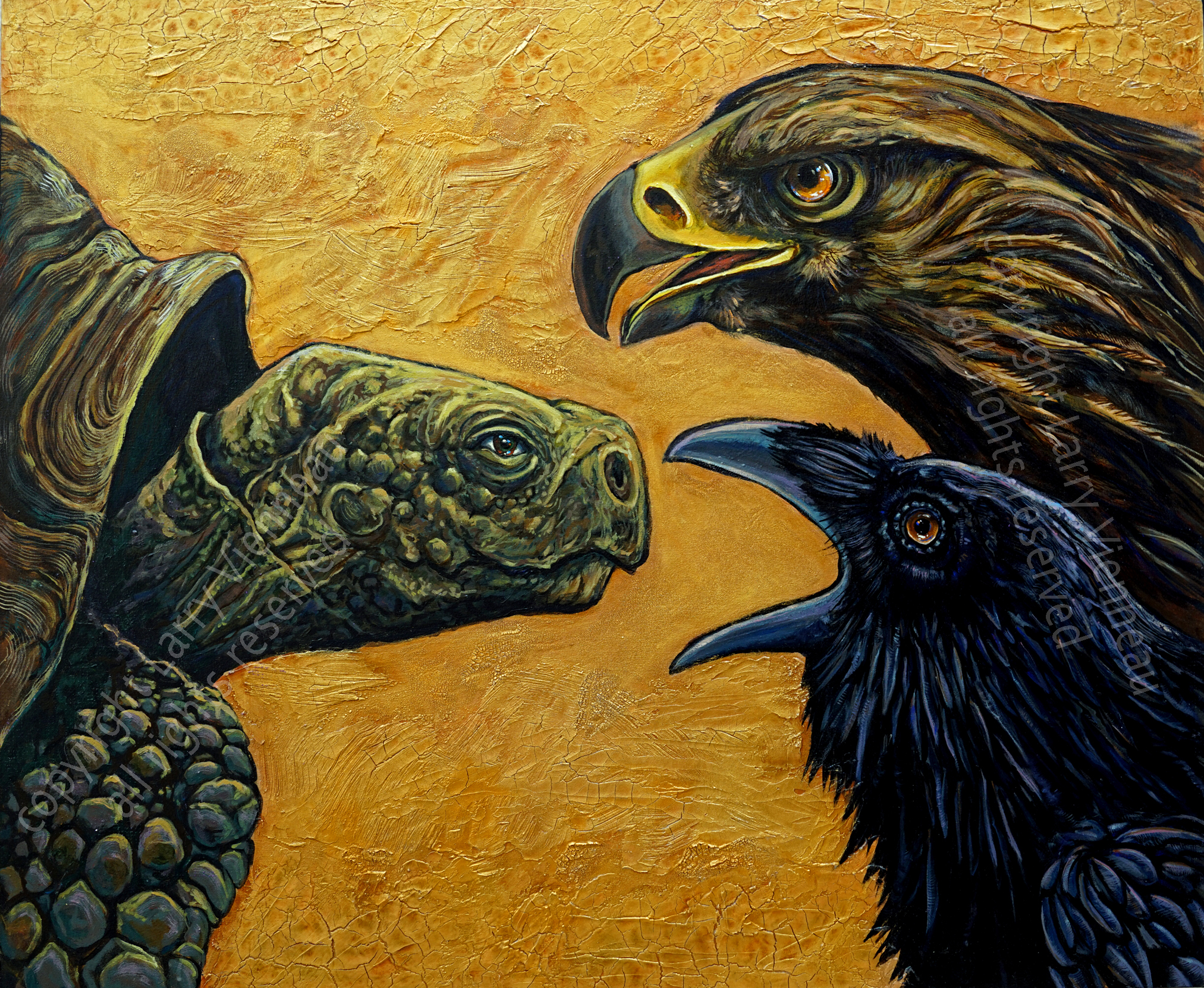 Artwork of Larry Vienneau Jr: Raven and Crow in Aesop Fables
