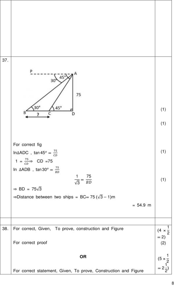 Solutions to CBSE Math Basic Sample Paper 2020| Class 10th