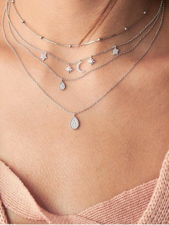 Silver layered necklace designs