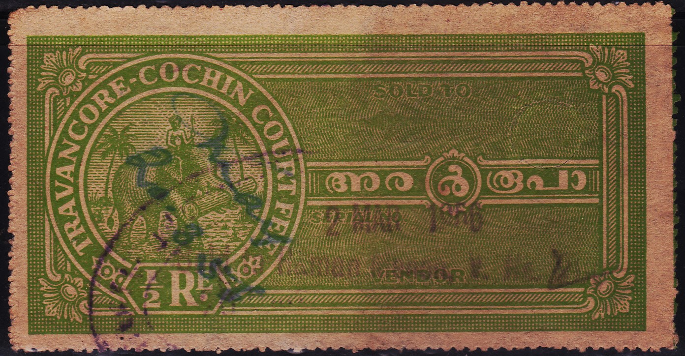 Heritage of India stamps site: India State TravancoreCochin Fiscal ...