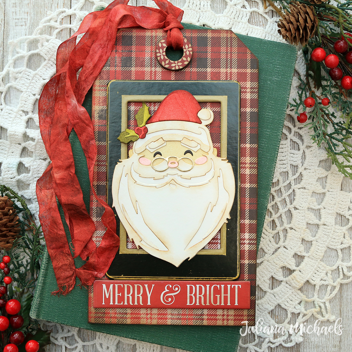 Santa Tag | Tim Holtz Sizzix Christmas - 17turtles Juliana Michaels