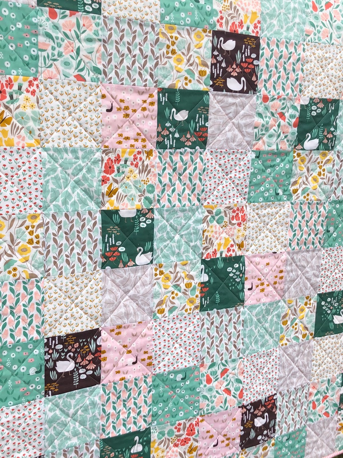 KayakQuilting: Finished - Baby Quilt #1 Simple Patchwork