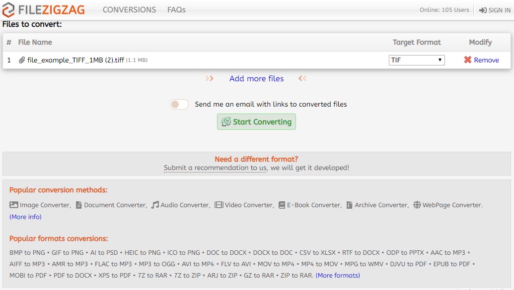 How To Convert tiff file to tif file