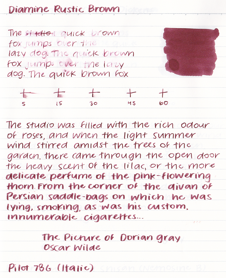 review: diamine rustic brown - ink between the teeth