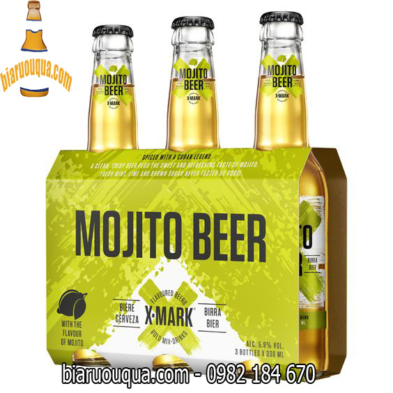 Bia chai X-Mark Mojito Beer 5.9% thùng 24 chai 330ml