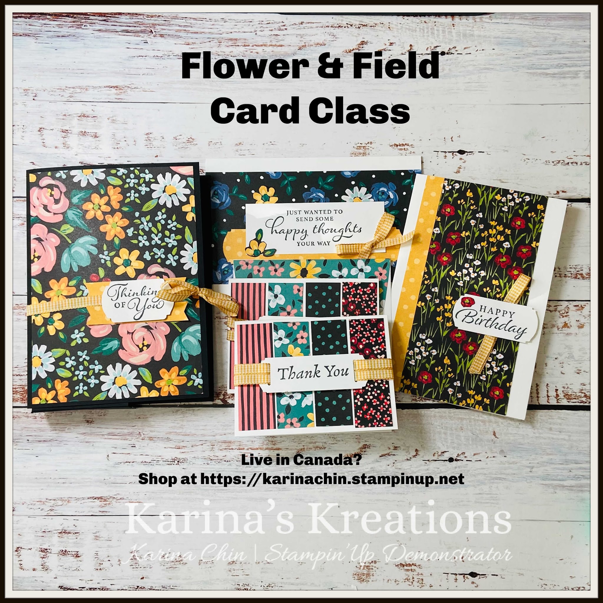 Easy and Fun Flower & Field Card Class - Karina Chin, Stampin' Up ...
