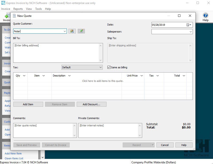 Free Express Invoice - Invoice Template