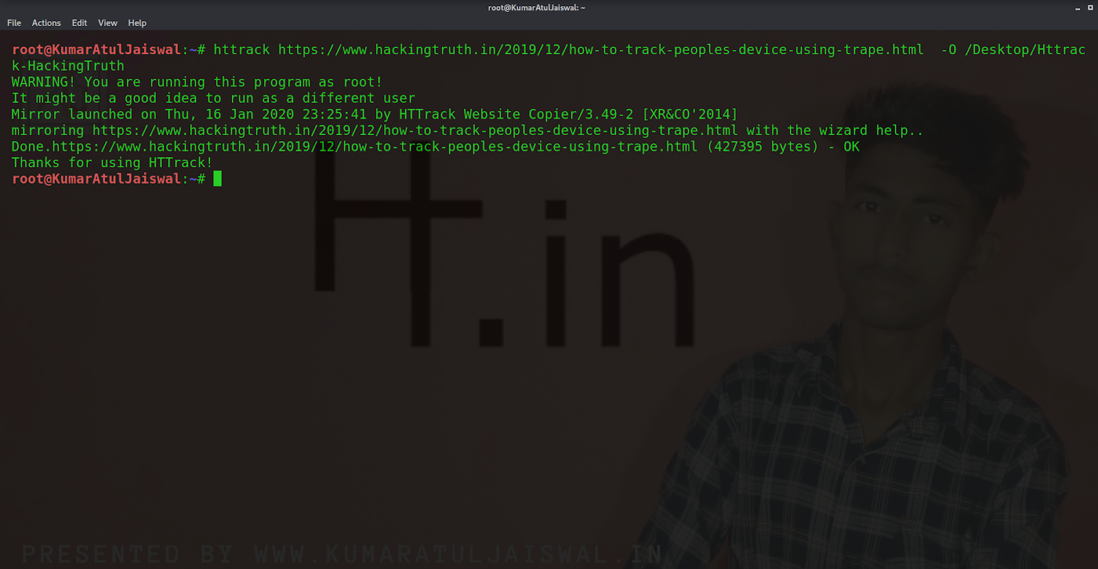 How to clone any website using httrack tool