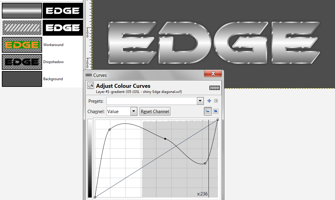 Gimp Science Labs: shiny diagonal Edges