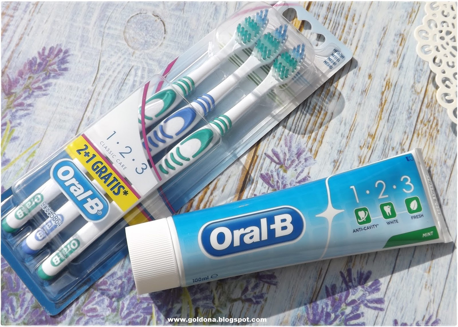 pasje.. zainteresowania.. czas wolny..: Zestaw do higieny jamy ustnej Oral B 1-2-3.