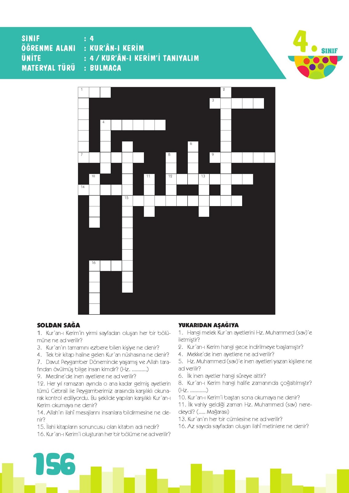 DinDersiOyun.com: 4.Sınıf 2. Ünite Bulmacalar (Kuran-ı Kerim)