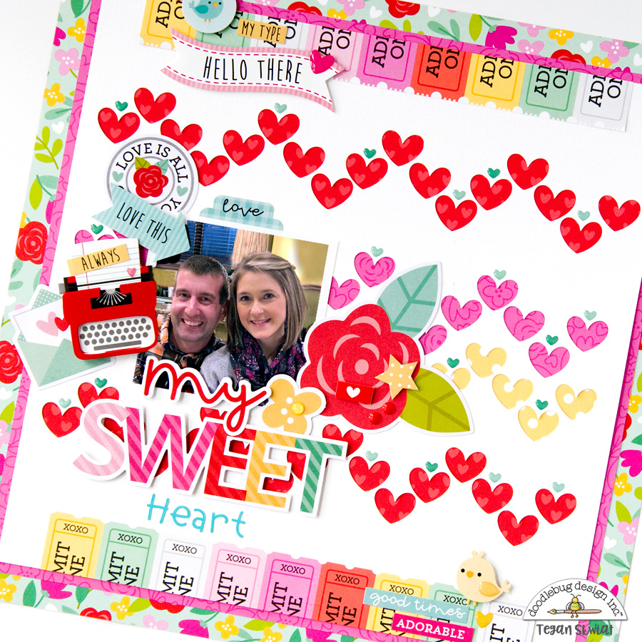 Doodlebug Design Inc Blog: LOVE NOTES SCRAPBOOK LAYOUT | with Tegan
