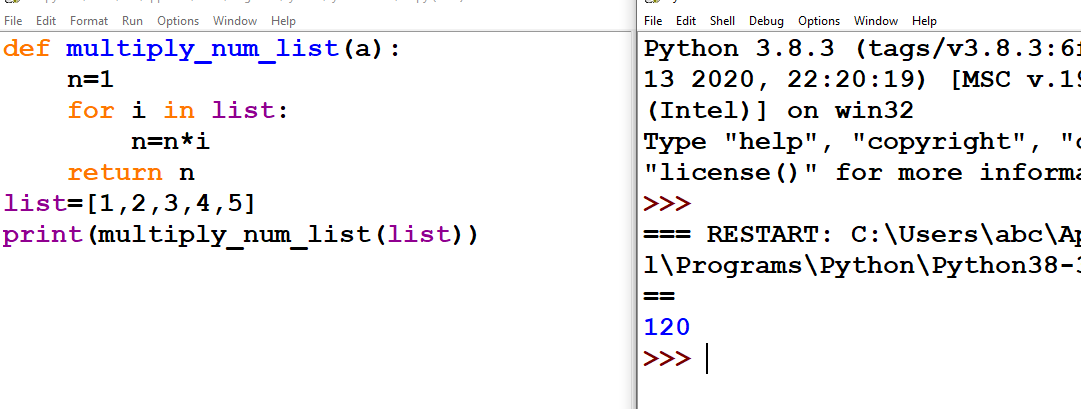 Python Program to multiply all number in a list
