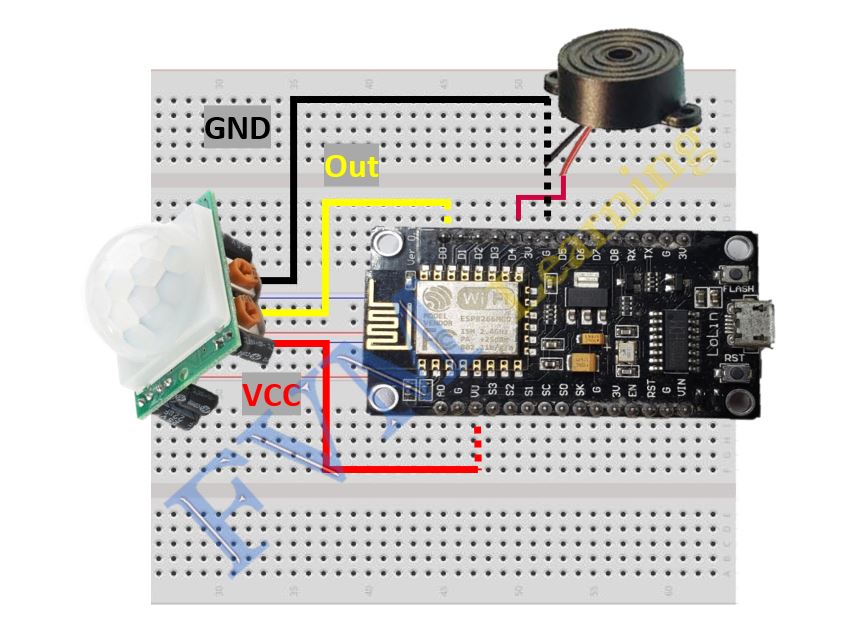 Alarme de Segurança com Sensor PIR e ESP8266 - Sensor de Movimento - FVML